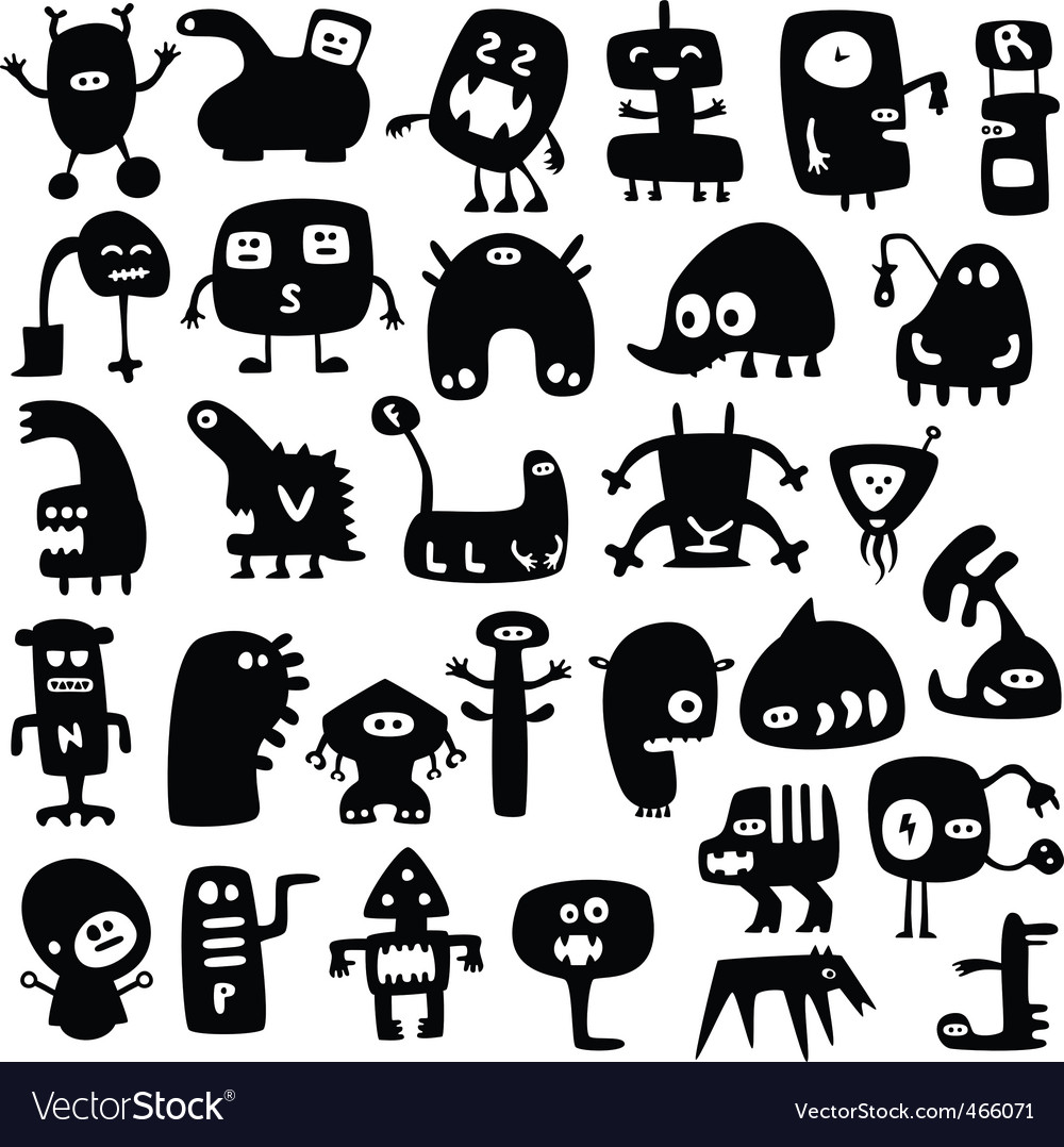 Funny Monsters Royalty Free Vector Image Vectorstock
