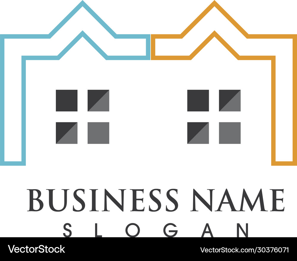 Home logo and symbol line Royalty Free Vector Image