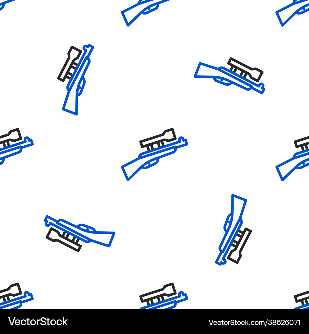Line sniper rifle with scope icon isolated Vector Image