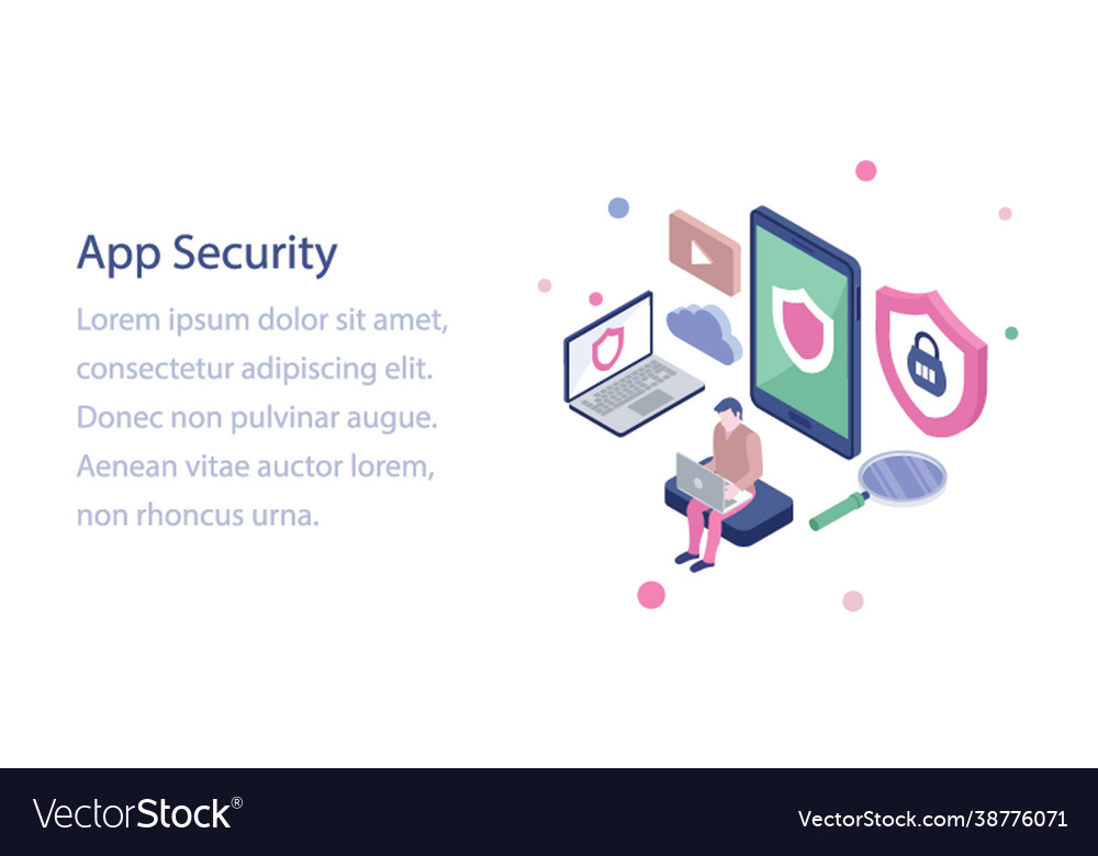 Mobile app security Royalty Free Vector Image - VectorStock