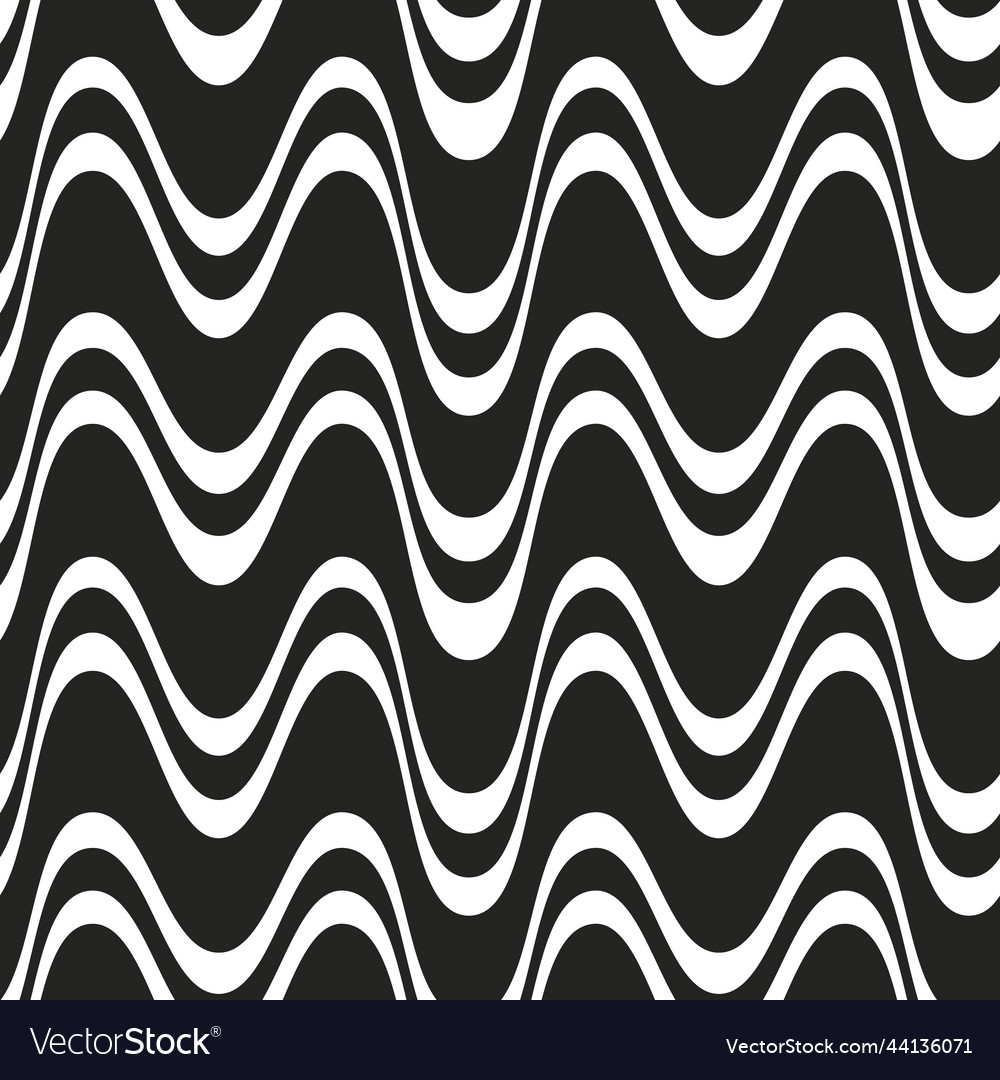 Monochrome wave geometric seamless pattern Vector Image