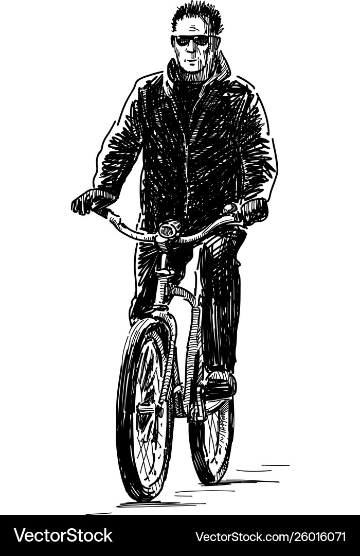 Person riding a bike Royalty Free Vector Image