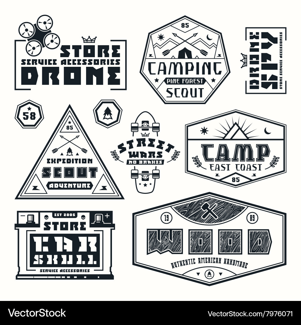 Set of emblems for t shirt Royalty Free Vector Image
