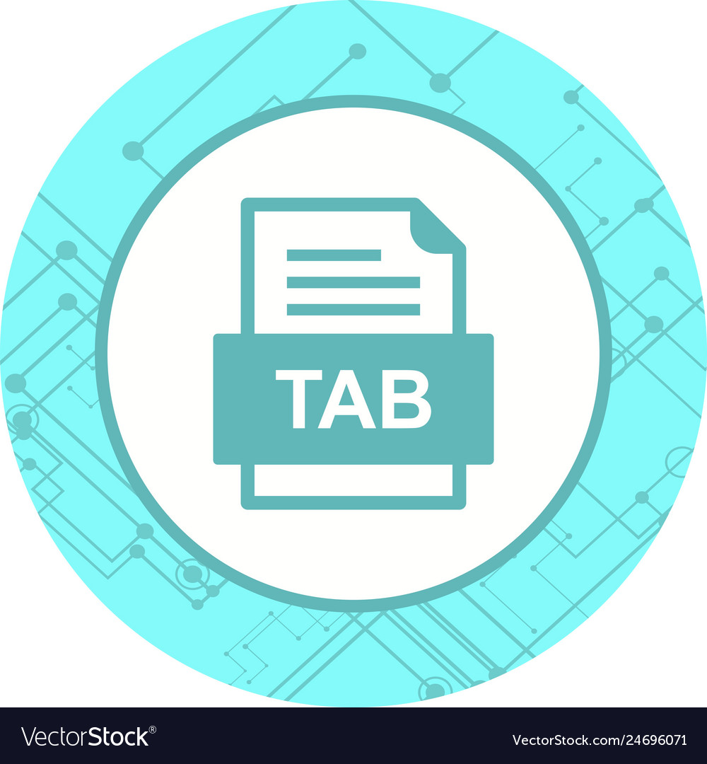 Tab file document icon Royalty Free Vector Image