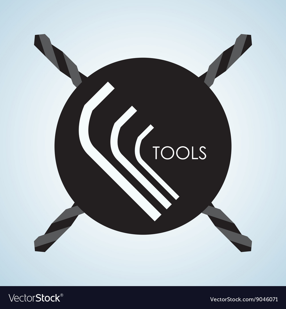 Tool design circle icon flat Royalty Free Vector Image