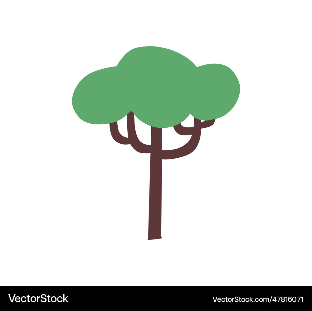 Tree cartoon icons forest silhouette Royalty Free Vector