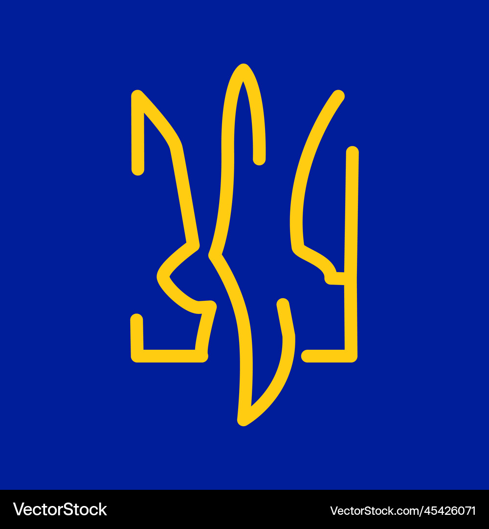 Ukrainian trident flag symbol national Royalty Free Vector
