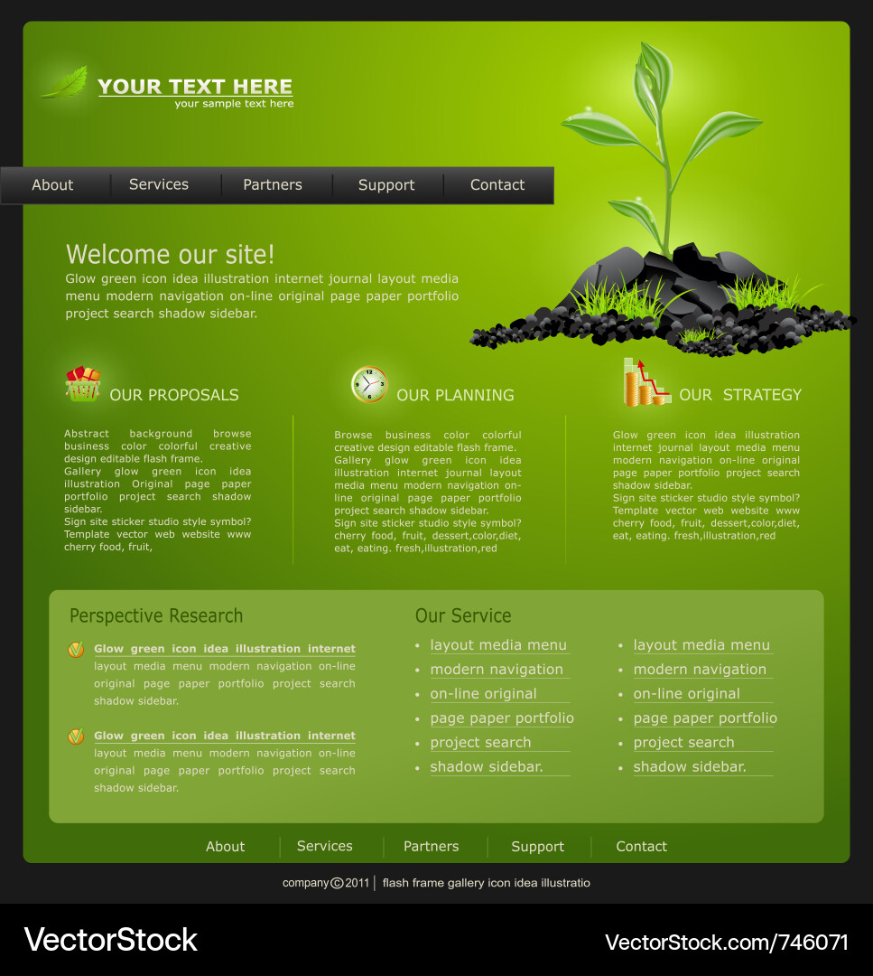 Web site for eco business Royalty Free Vector Image