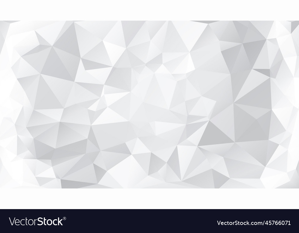 White low poly background gray polygon backdrop Vector Image