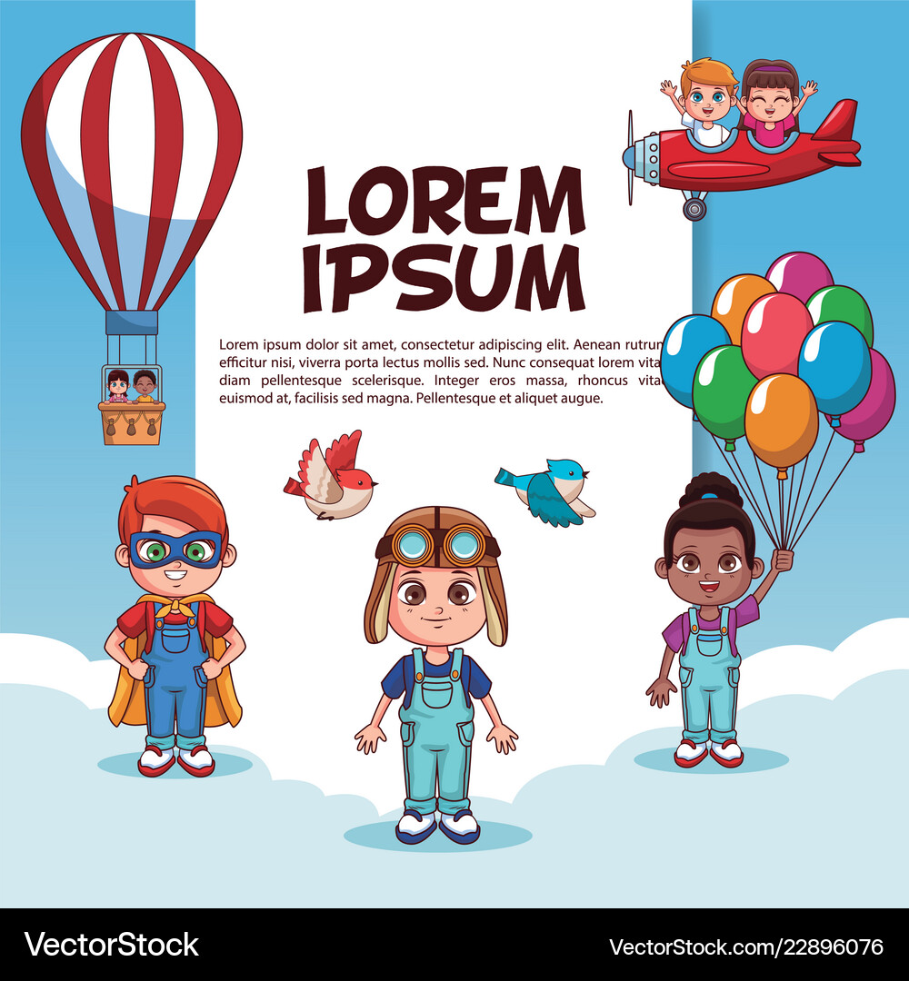 Cute and funny kids poster Royalty Free Vector Image