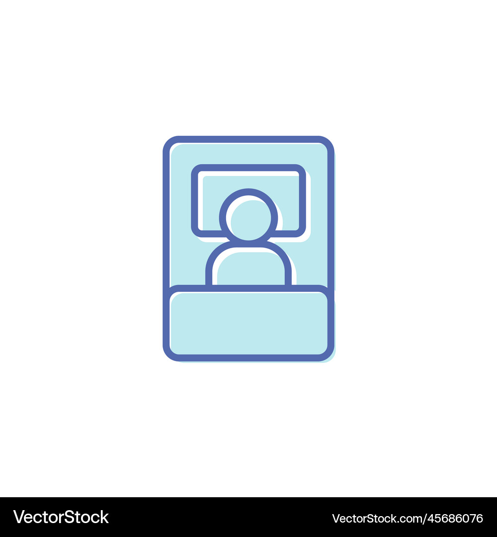 Filled color sleep icon from top view graphic Vector Image