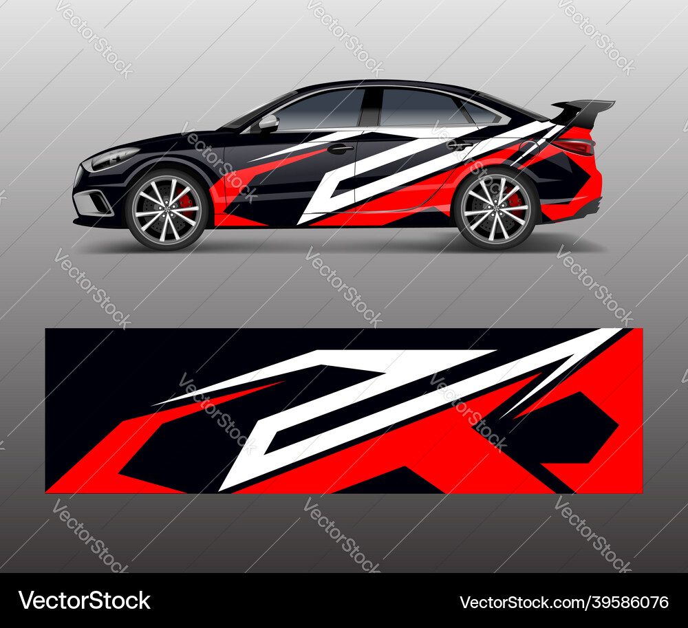 Graphic abstract racing designs for vehicle Vector Image