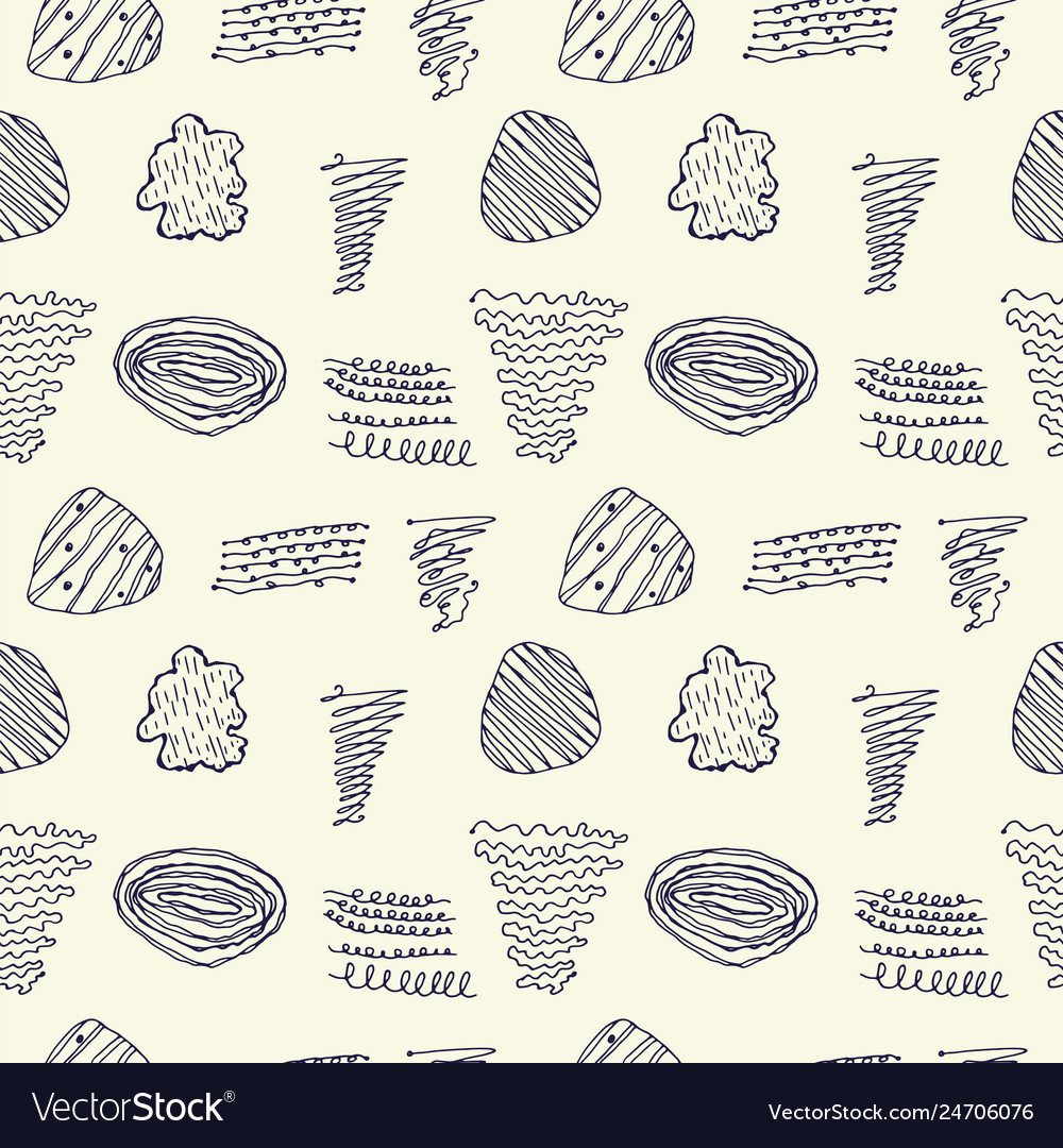 Hand drawn elements seamless pattern background Vector Image