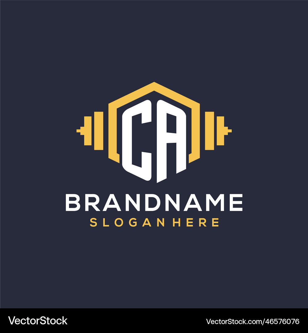 Initial ca logo design for fitness center Vector Image