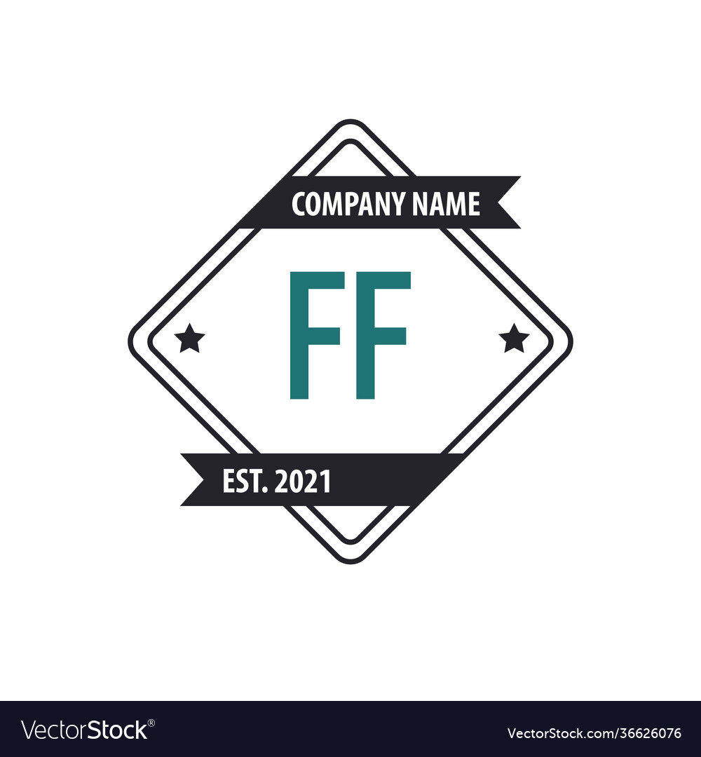 Initial letter ff rectangle design logo concept Vector Image