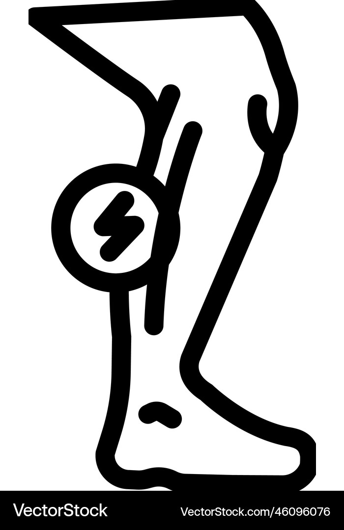 Leg pain body ache line icon Royalty Free Vector Image