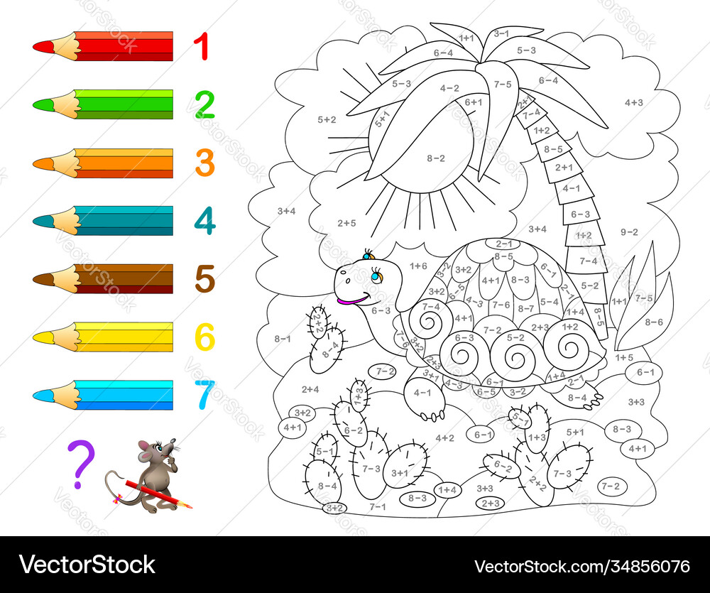 Math education for children coloring book Vector Image