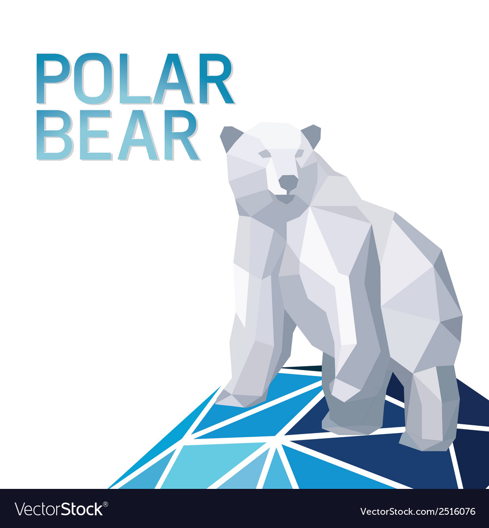 Polar bear stylized triangle Royalty Free Vector Image