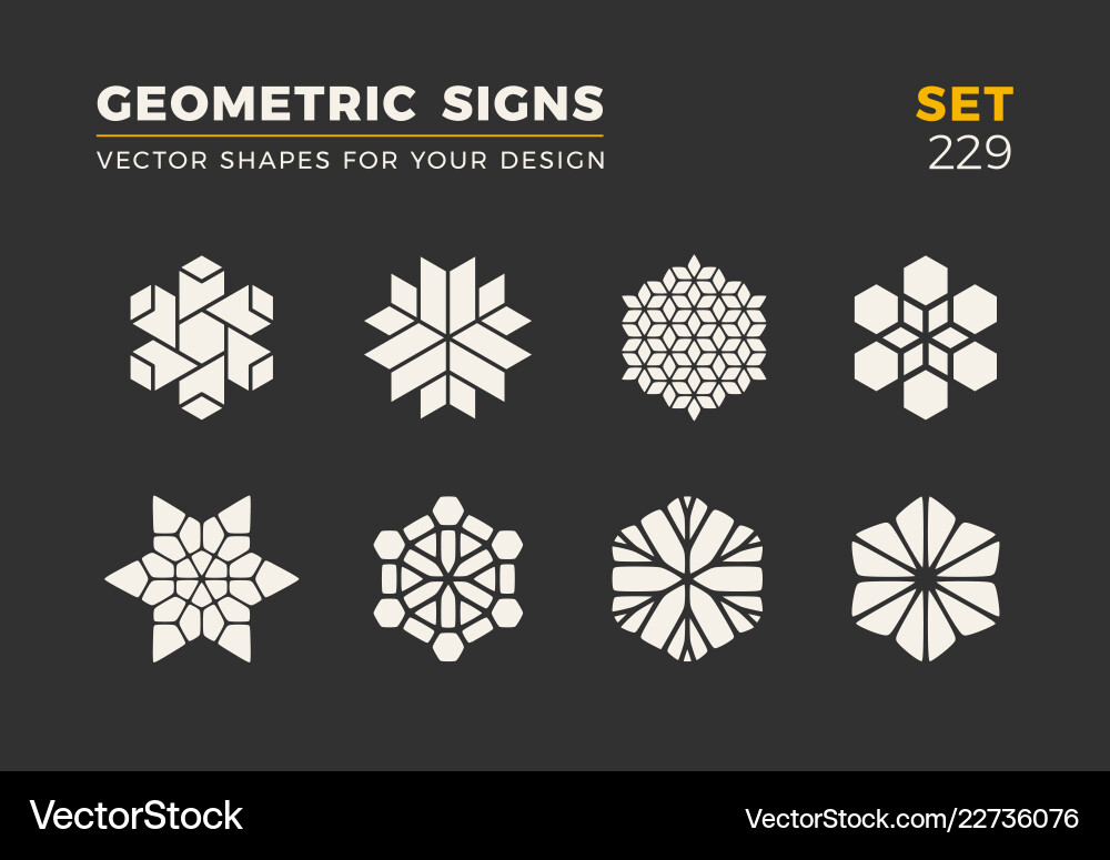 Set eight minimalistic trendy shapes stylish Vector Image