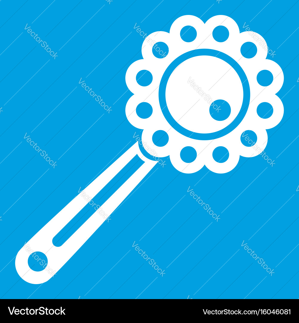 Baby rattle icon white Royalty Free Vector Image
