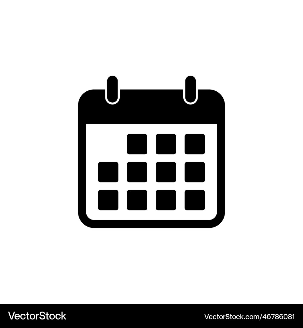 Calendar icon calender symbol icon Royalty Free Vector Image