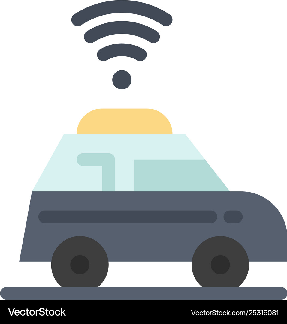 Car location map flat color icon banner Royalty Free Vector