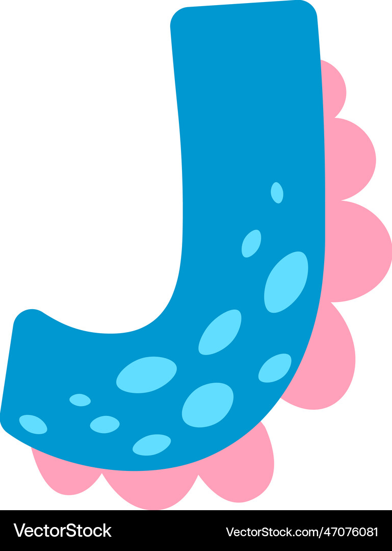 Dinosaur alphabet j letter Royalty Free Vector Image