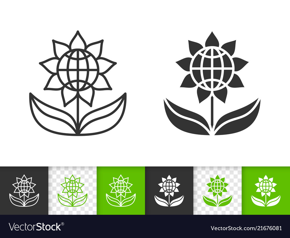 Flower simple black line icon Royalty Free Vector Image