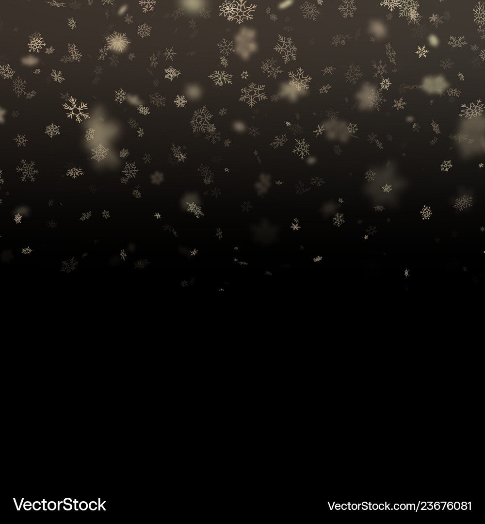 Glitter particles snowflakes overlay effect gold Vector Image