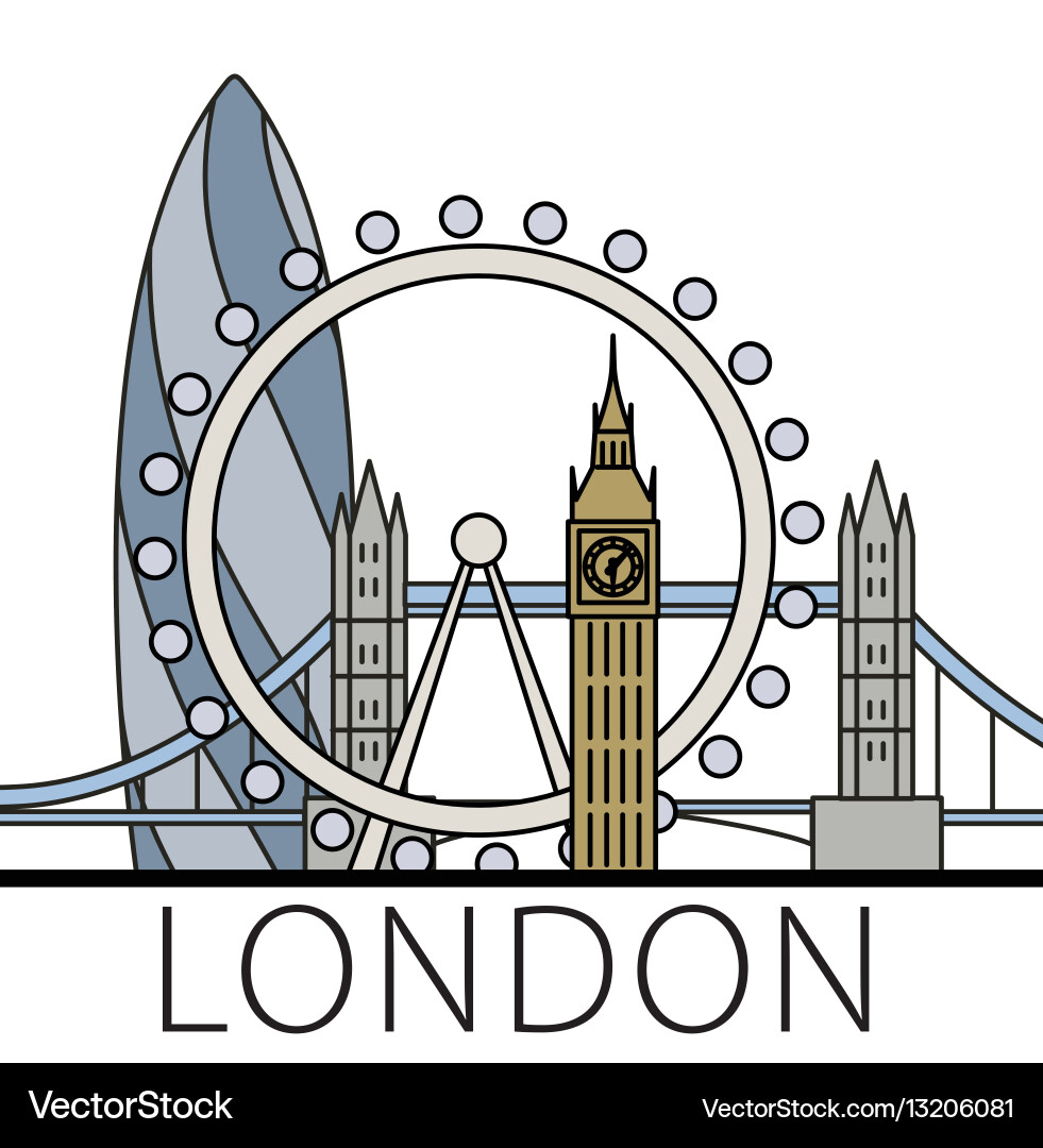 London city skyline Royalty Free Vector Image - VectorStock