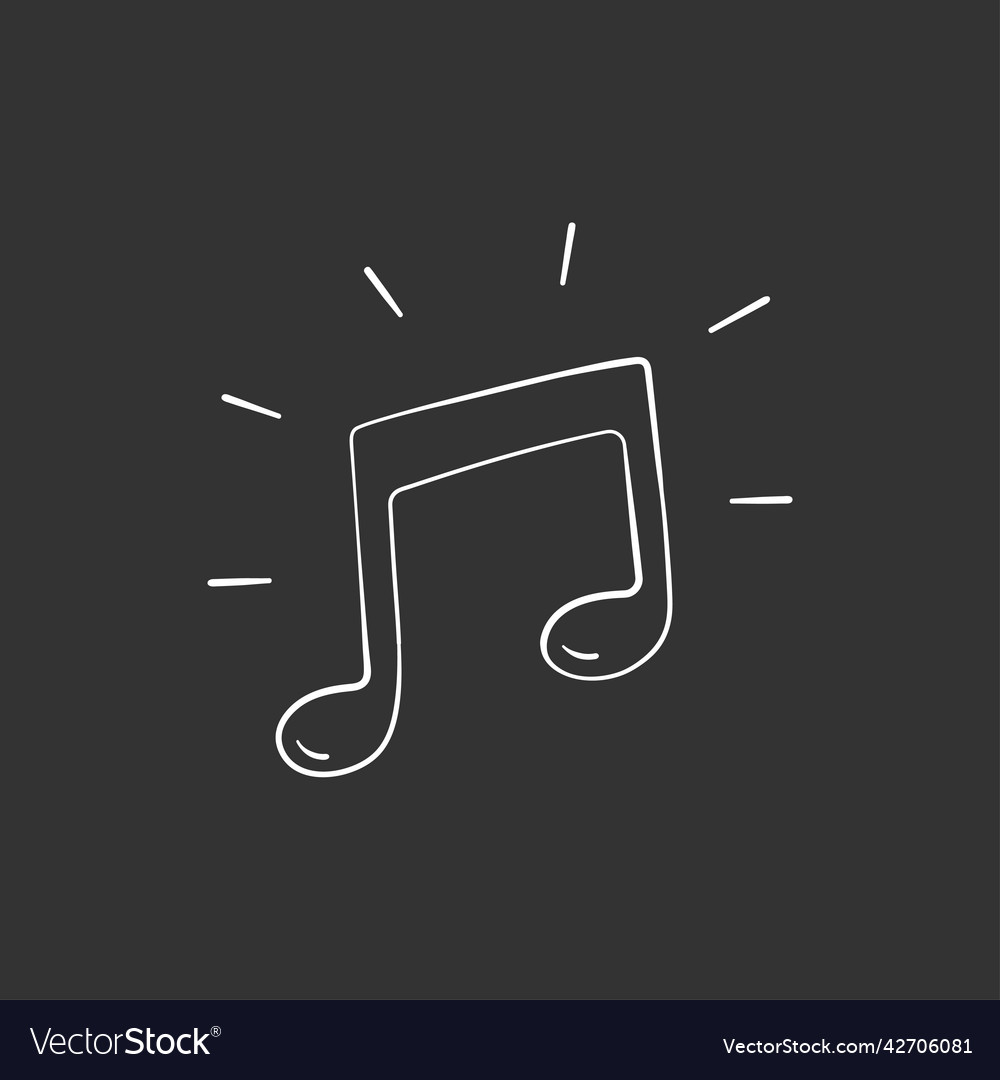 Music note in doodle style Royalty Free Vector Image