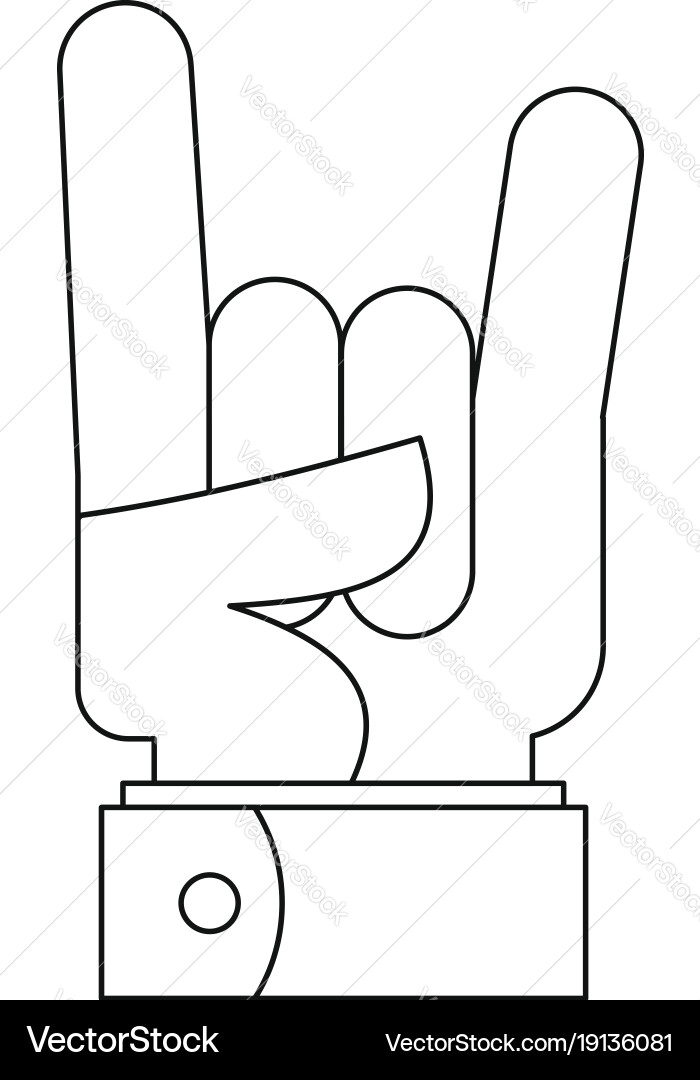 Rock gesture icon outline style Royalty Free Vector Image