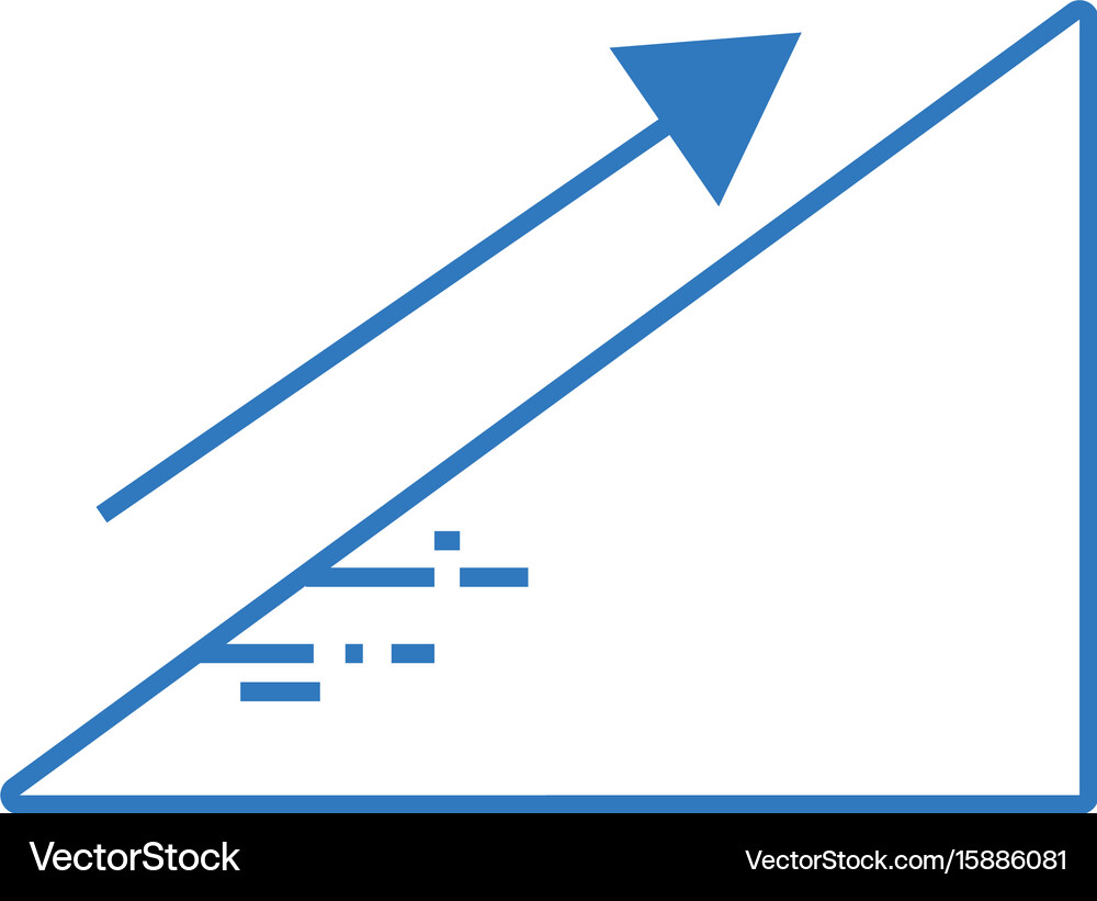 Silhouette financial triangle with arrow up Vector Image