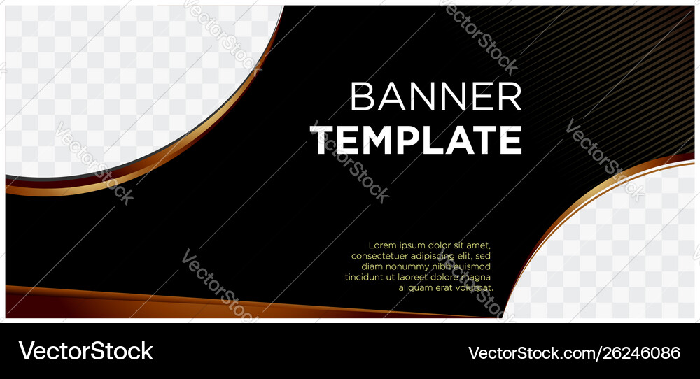 Banners black and gold header website company Vector Image