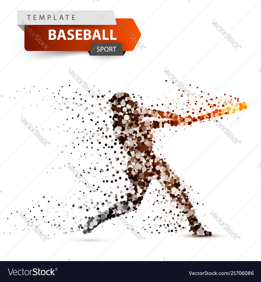 Baseball player - color dot Royalty Free Vector Image