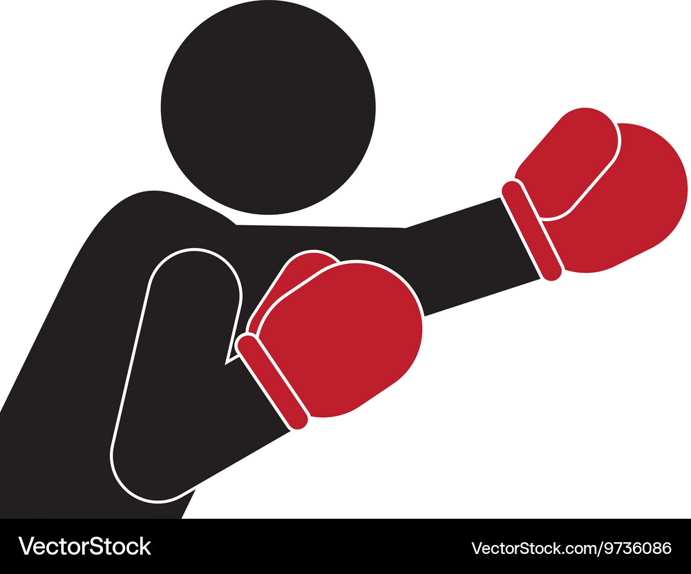 Boxing person pictograph icon Royalty Free Vector Image