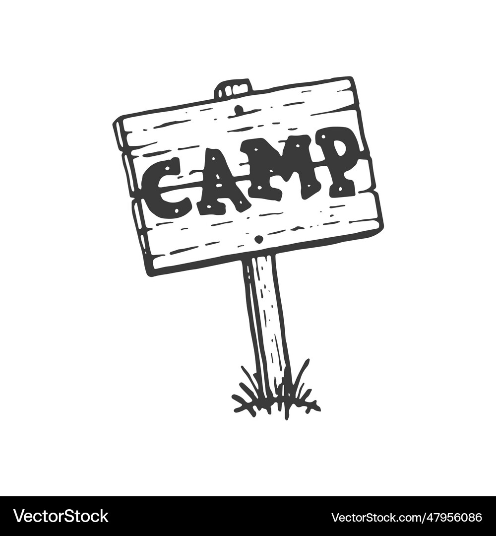 Camp Sign Clipart Cartoon Wood Sign Png Image Black And White Library