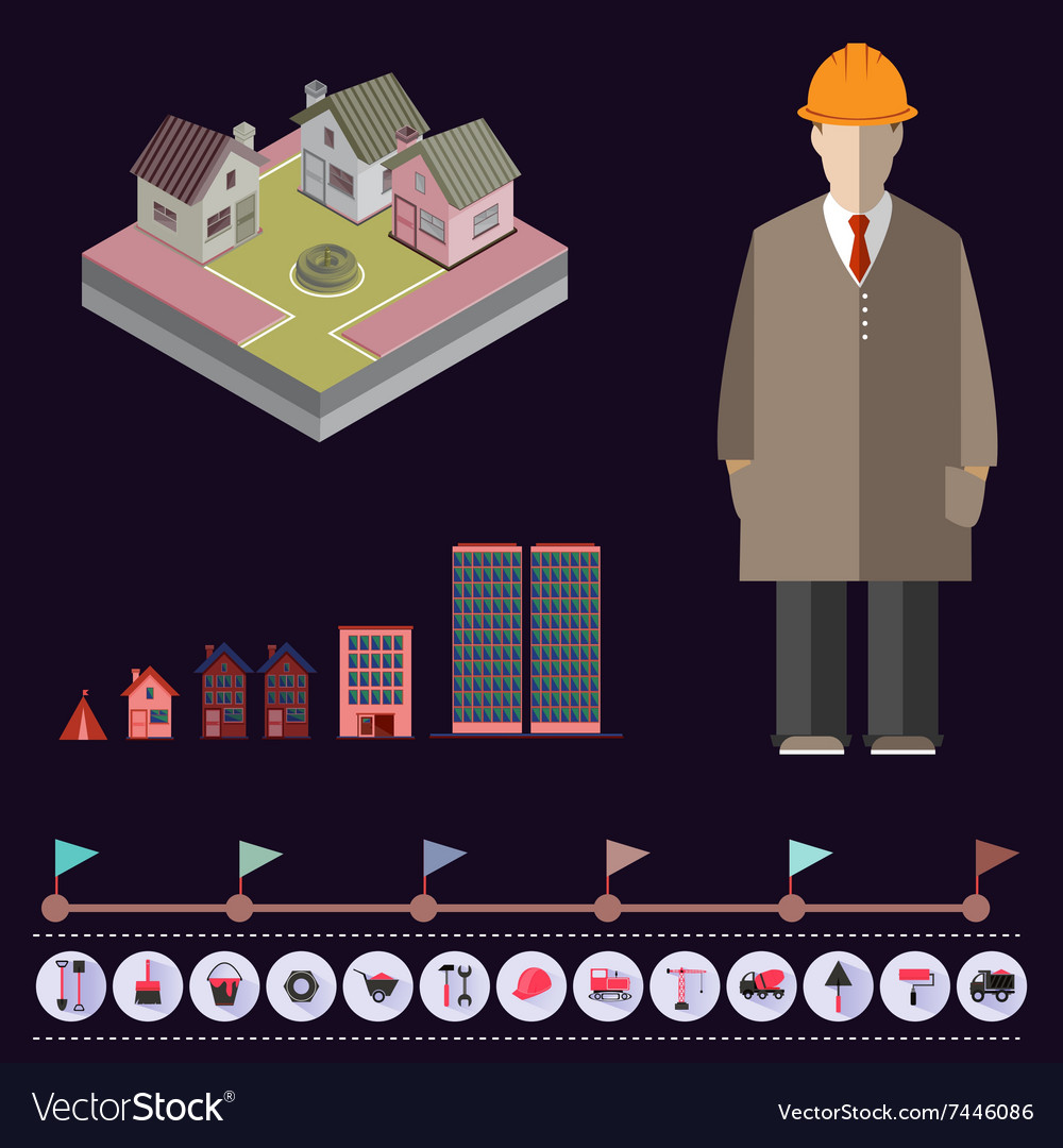 Construction infographics Royalty Free Vector Image