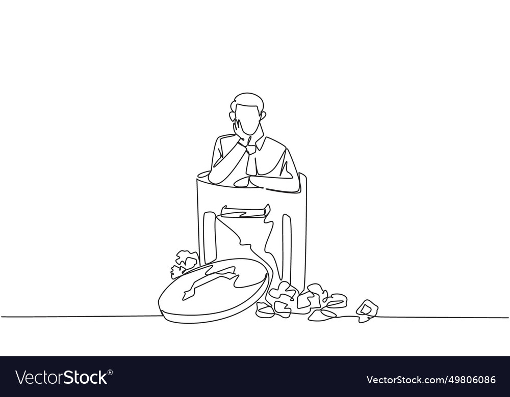 Continuous one line drawing businessman Royalty Free Vector Continuous one line drawing businessman Royalty Free Vector
