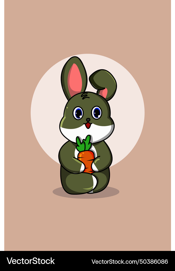Cute rabbit animal cartoon Royalty Free Vector Image