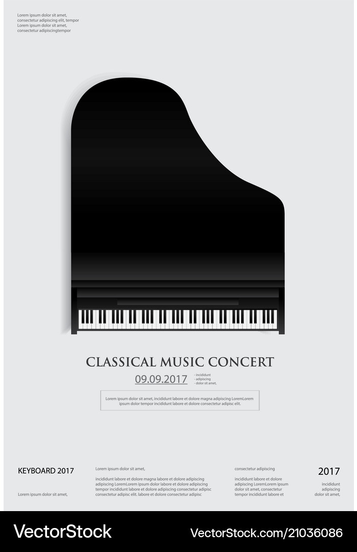 Elegant Grand Piano Poster Template Royalty Free Vector
