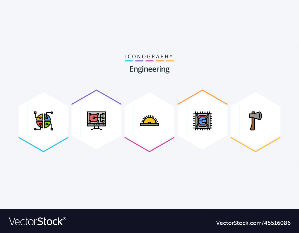 Engineering 25 filledline icon pack including Vector Image