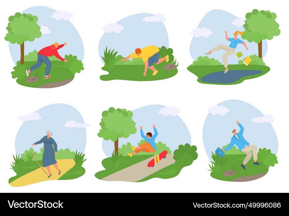 Falling people man woman Royalty Free Vector Image