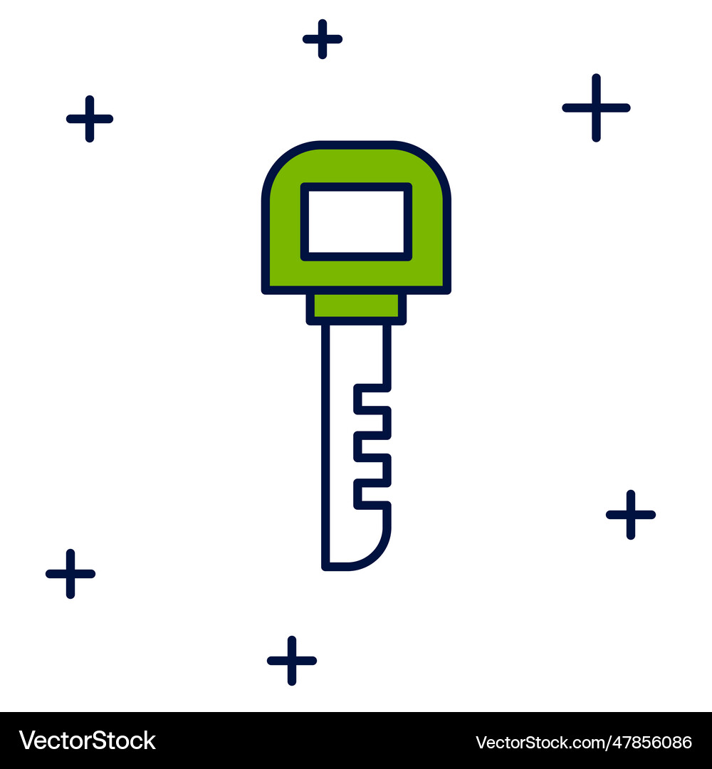 Filled outline key icon isolated on white Vector Image