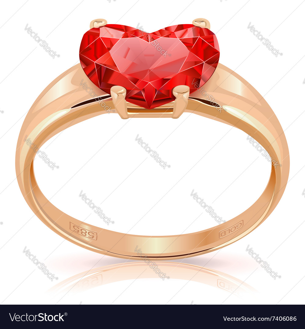 Golden Ring with Ruby Royalty Free Vector Image