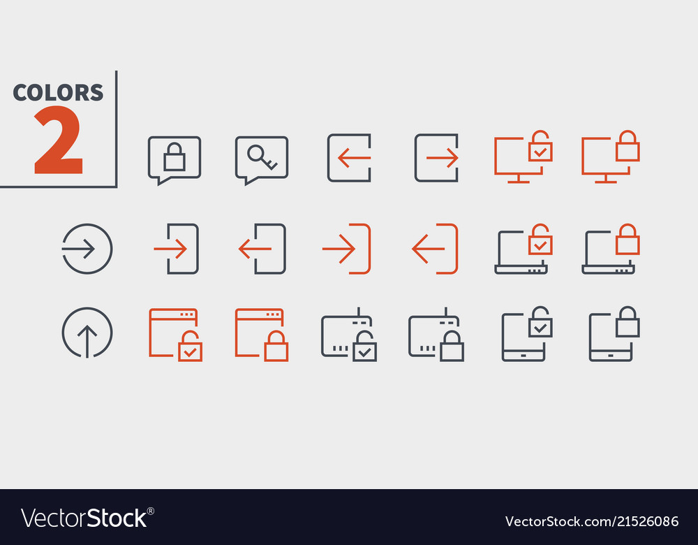 Login ui pixel perfect well-crafted thin Vector Image
