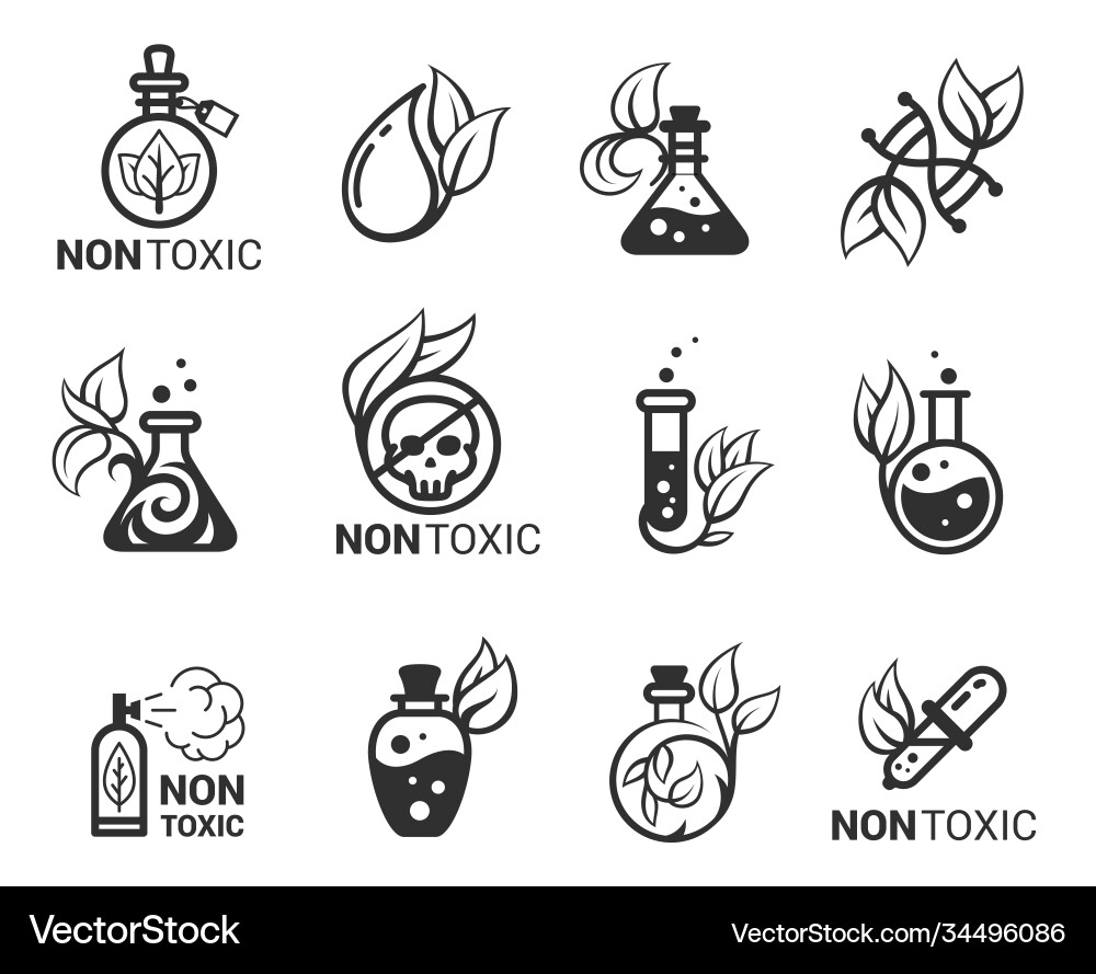 Non-toxic hypoallergenic eco friendly bold black Vector Image