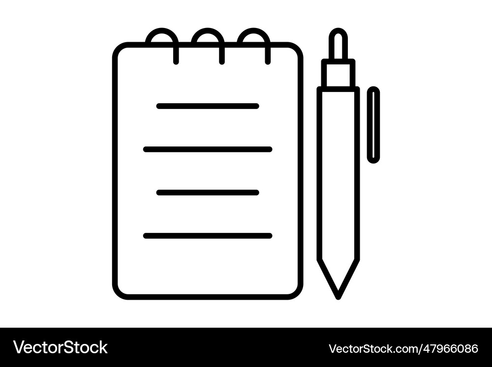 Note book and pen icon related to stationery Vector Image