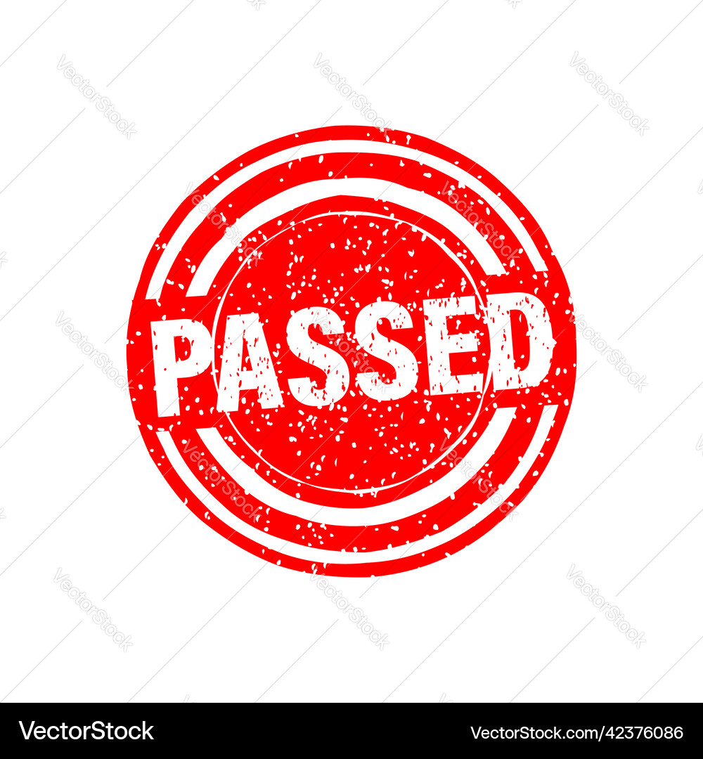 Red passed stamp in vintage style on white Vector Image
