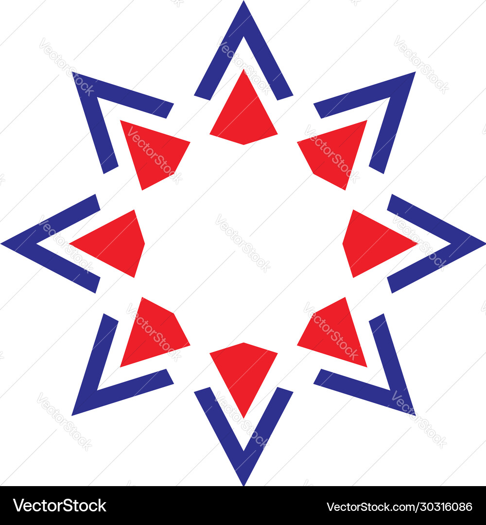 Red star ornamental logo template design Vector Image